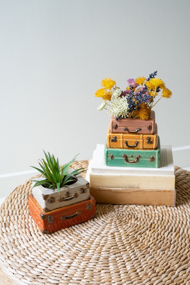 Kalalou - Ceramic Suitcases Planter – Kitchen Store & More
