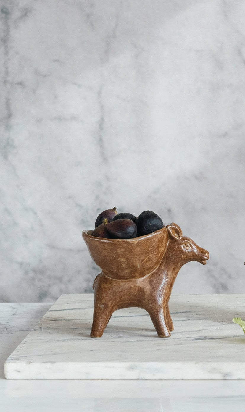 Creative Co-op - Stoneware Donkey with Bowl – Kitchen Store & More