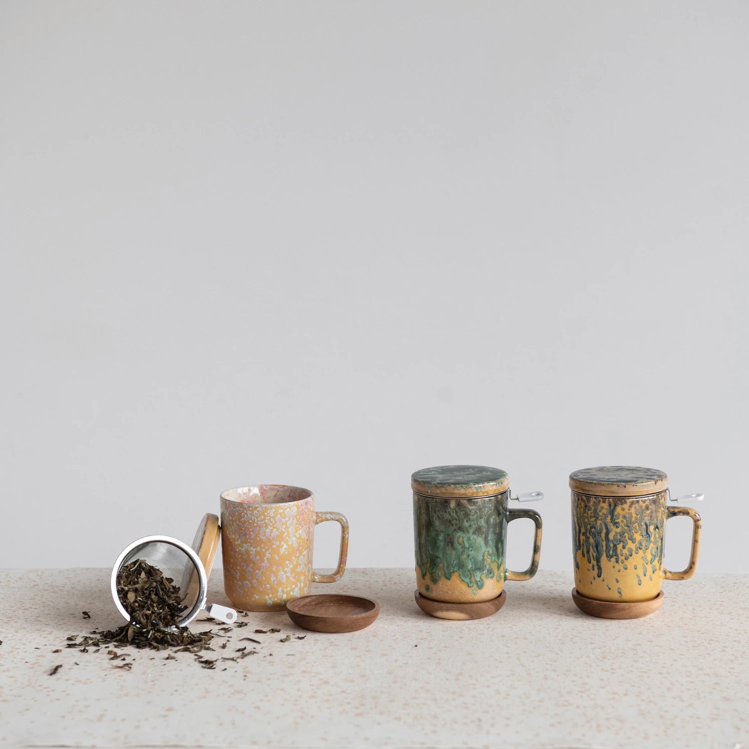 Creative Co-op - Mug with Strainer, Lid, & Saucer – Kitchen Store & More