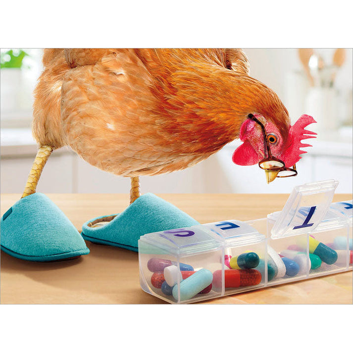 Avanti - Chicken With Pill Box Birthday Card – Kitchen Store & More