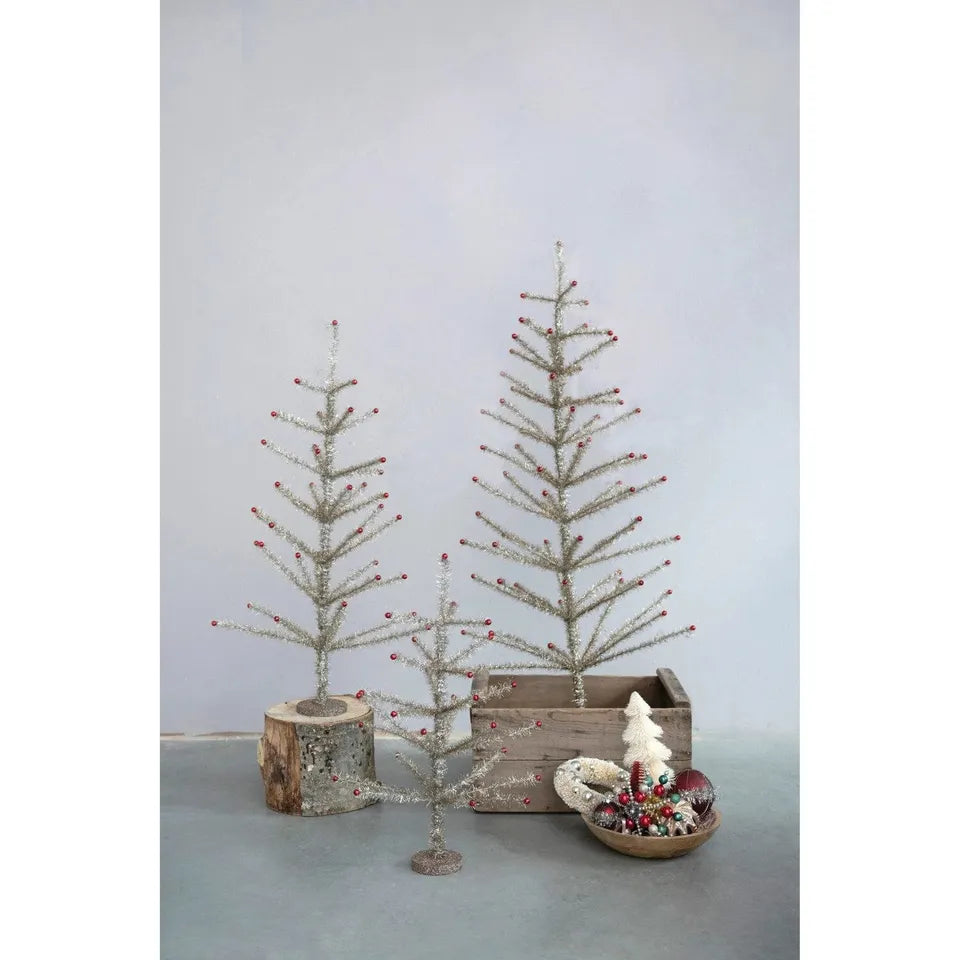 Creative Co-op - Vintage Style Tinsel Tree with Beads – Kitchen Store ...